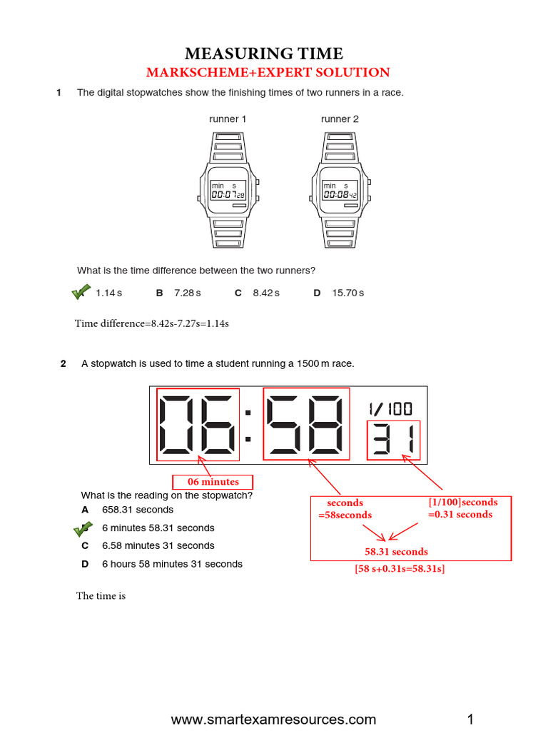 1.2.1 IGCSE Physics Topic Questions PDF Measuring Time Set 2 Solution ...