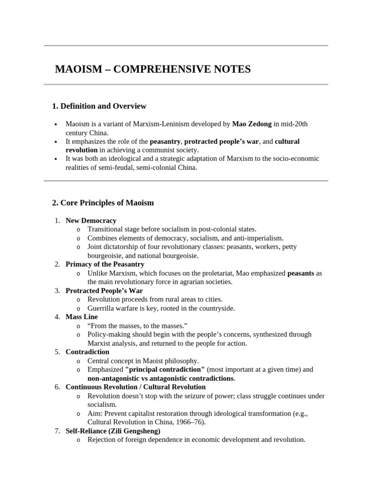 Basic Introduction To MAOISM | PDF | Maoism | Mao Zedong