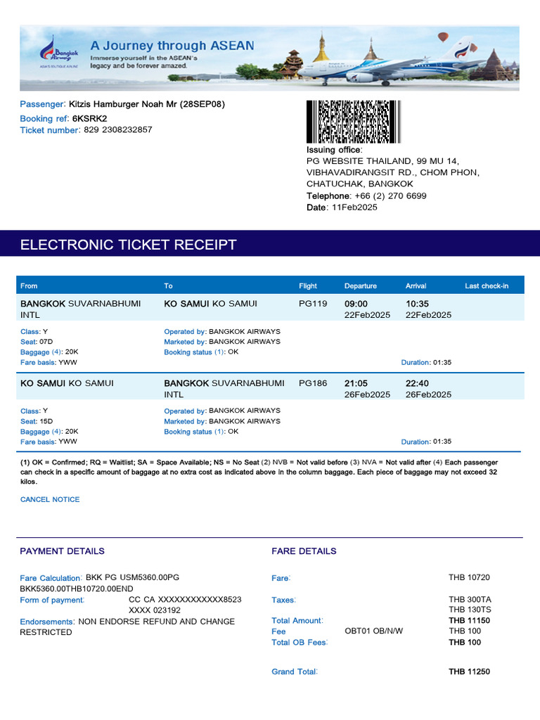 Travel Reservation 22feb For Noah Kitzis Hamburger | PDF