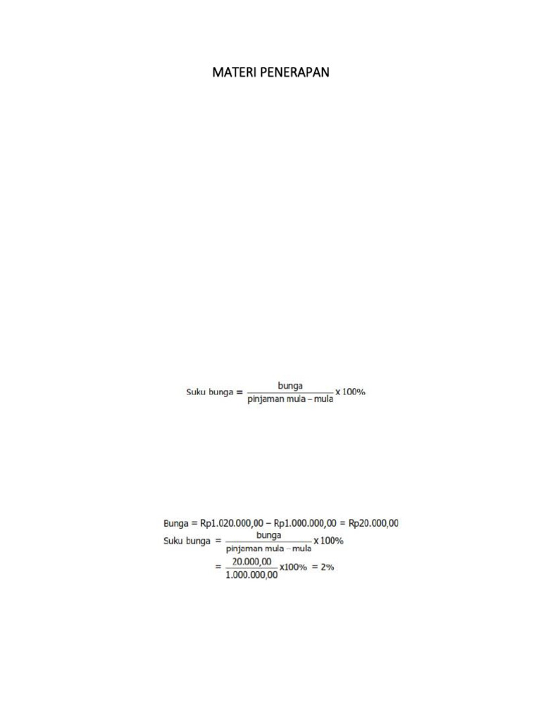 Materi Penerapan Soal Bunga, Bunga Majemuk Dan Anuitas | PDF