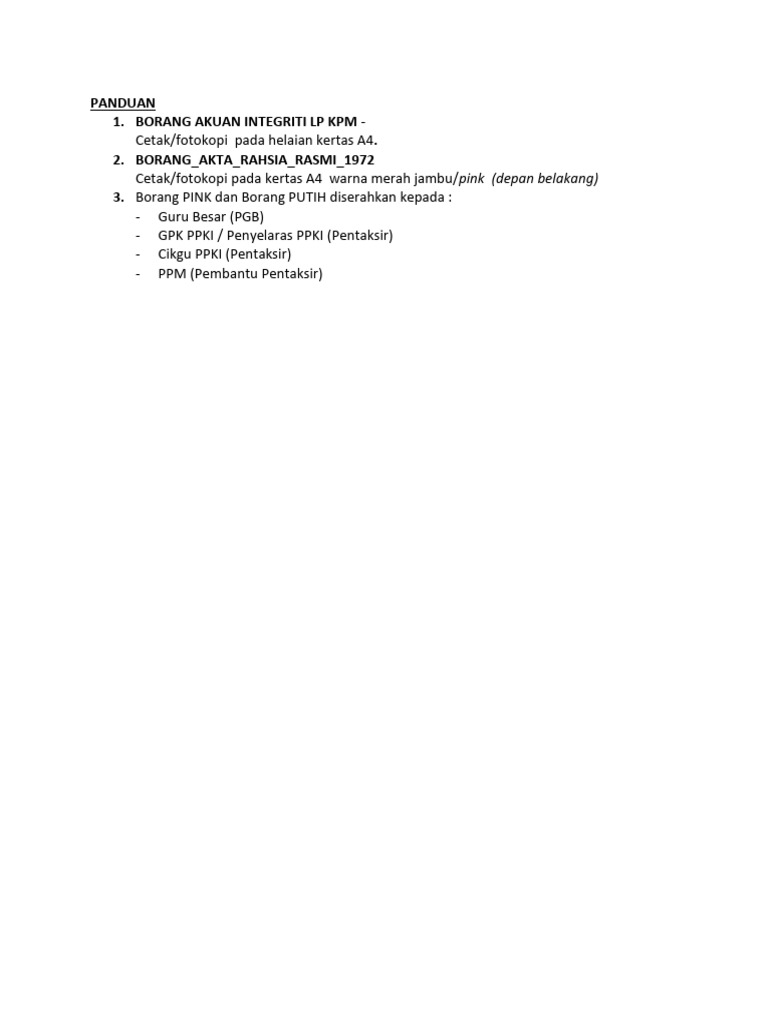 Borang Akta Rasmi | PDF