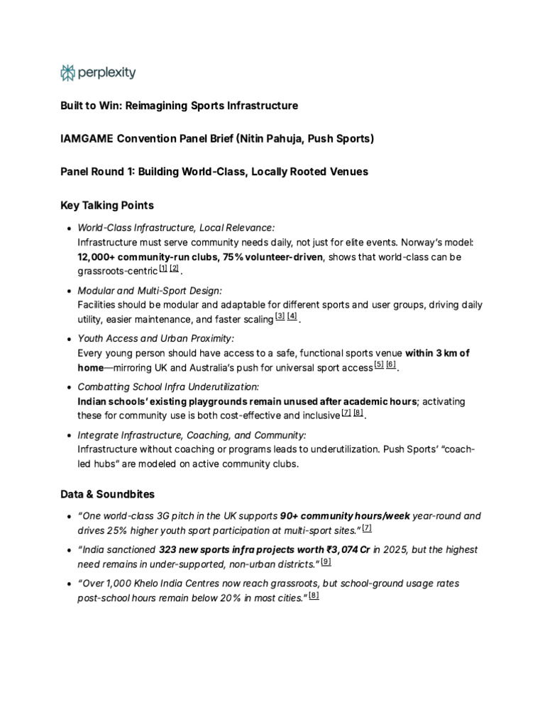 Built To Win - Reimagining Sports Infrastructure | PDF | Public–Private ...