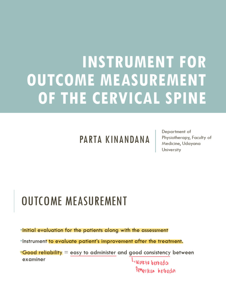 Cervical Spine Outcome Measurement Tools | PDF | Medical Specialties ...