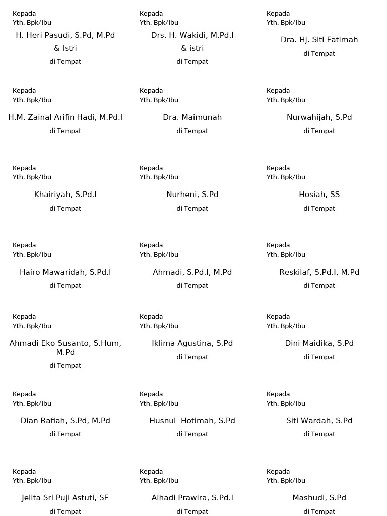 Label Nama Undangan | PDF
