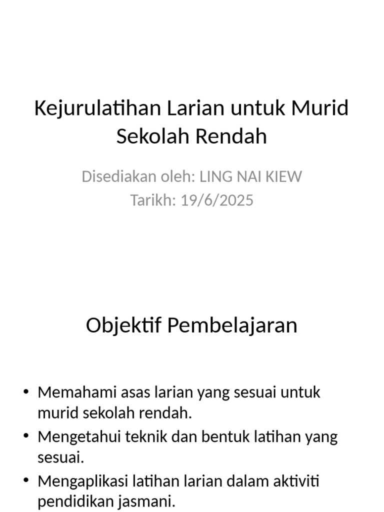 Kejurulatihan Larian untuk Sekolah Rendah | PDF