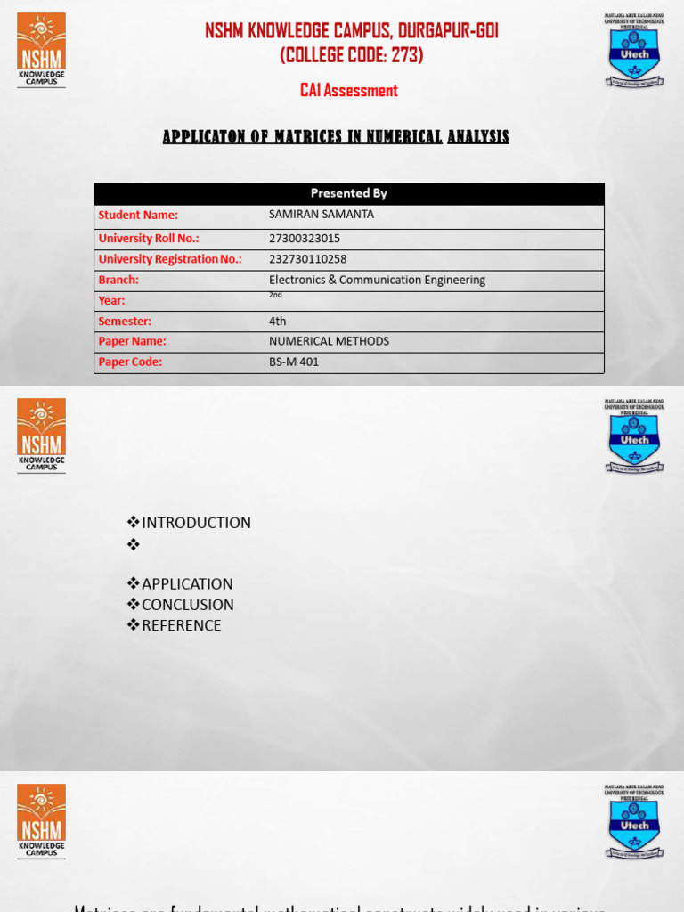Samiran Samanta 27300323015 | PDF | Numerical Analysis | Matrix ...