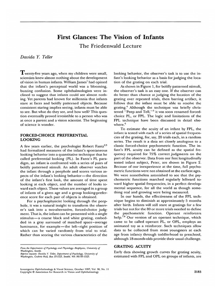 Infant Vision Development Insights | PDF | Visual Acuity | Contrast ...