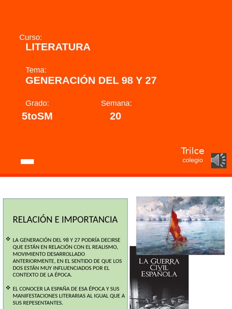 Generaciones del 98 y 27 en Literatura | PDF