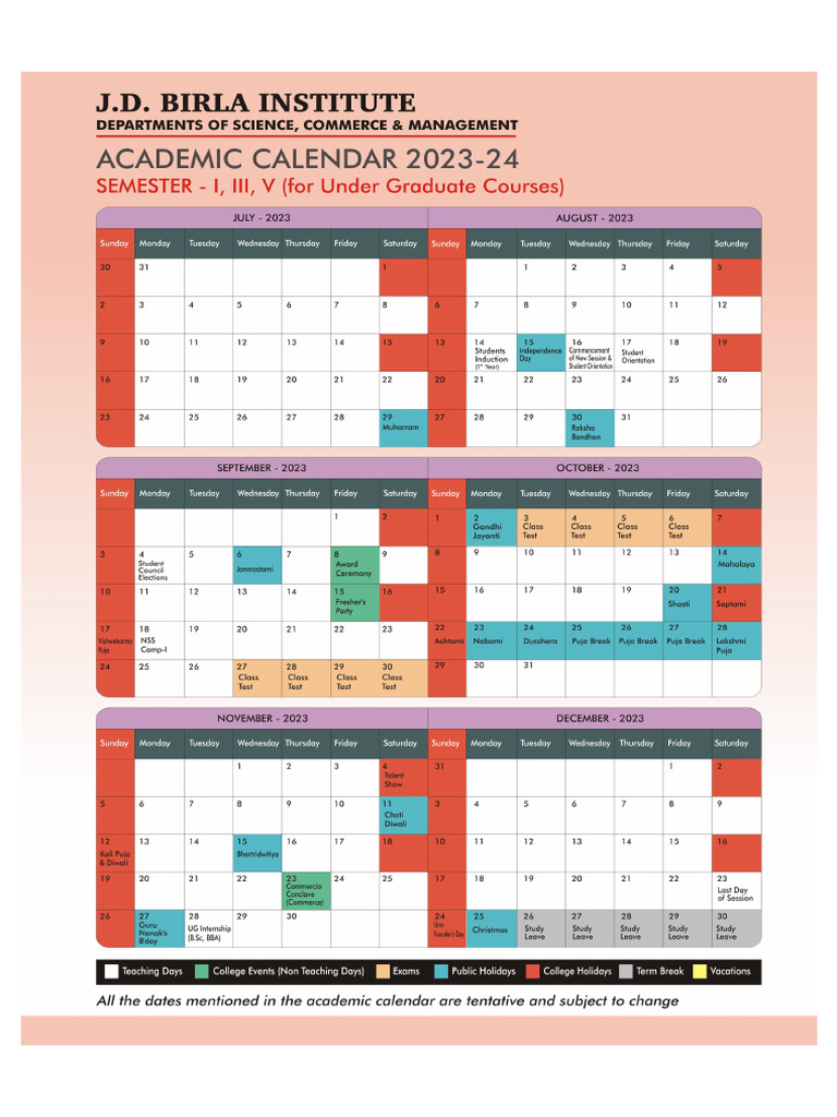 Academic Calendar 2023 24 R | PDF