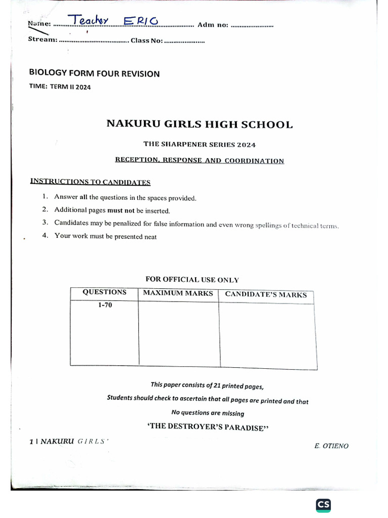 Reception, Response and Coordination MS by ERIKO | PDF