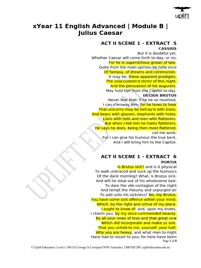 Y11 ModB JuliusCaesar HAHS Lesson5 | PDF | Tyrant | Julius Caesar
