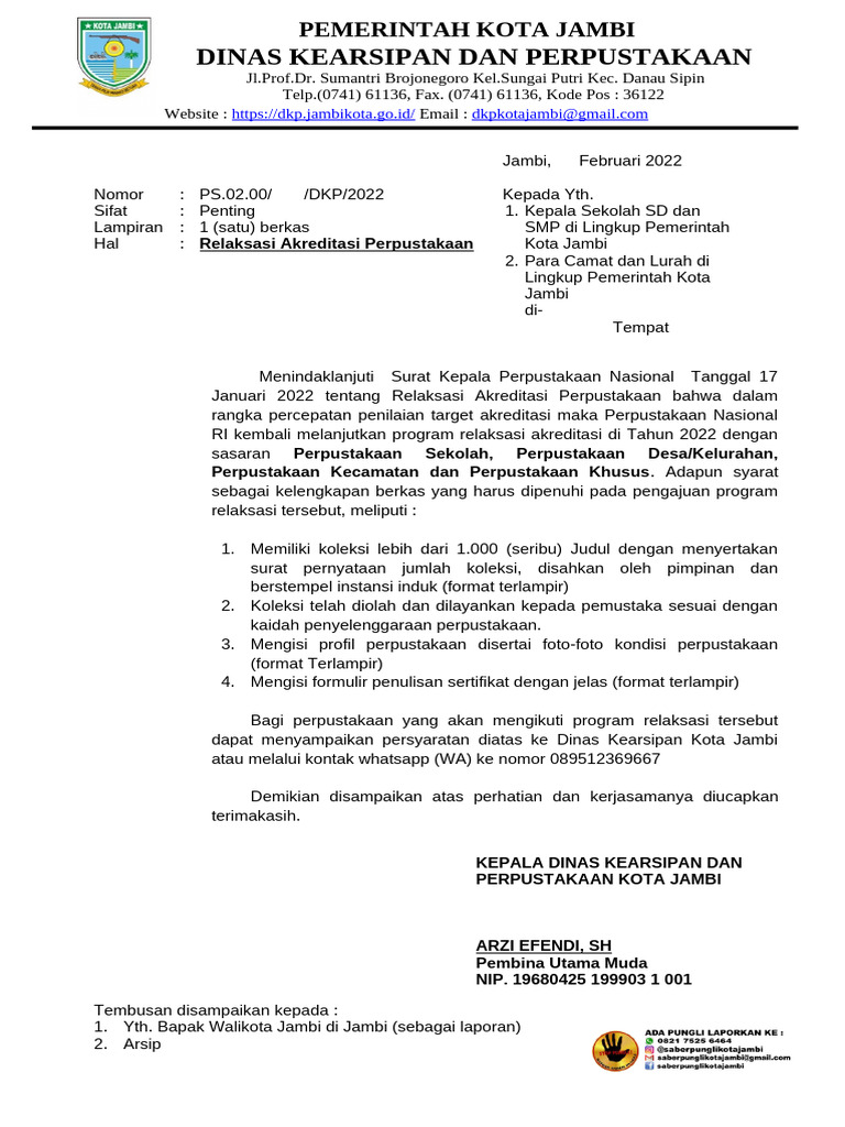 Surat Relaksasi Akreditasi | PDF
