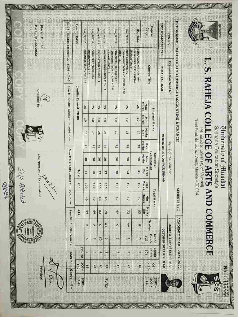 TYBAF Result | PDF