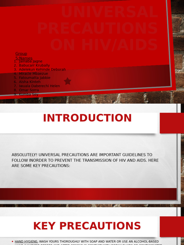 Universal Precautions On Hiv Aids | PDF