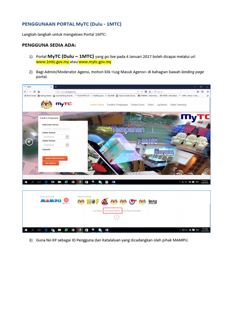 Akses dan Pendaftaran Portal MyTC | PDF