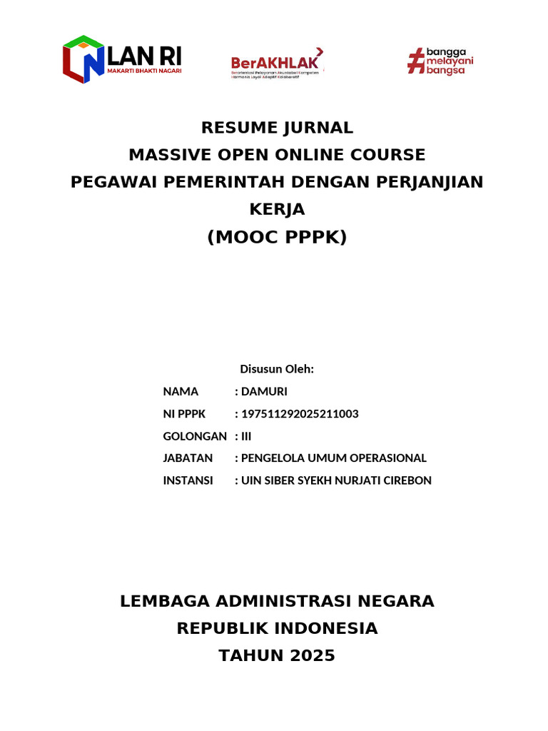 Resume MOOC PPPK untuk ASN 2025 | PDF