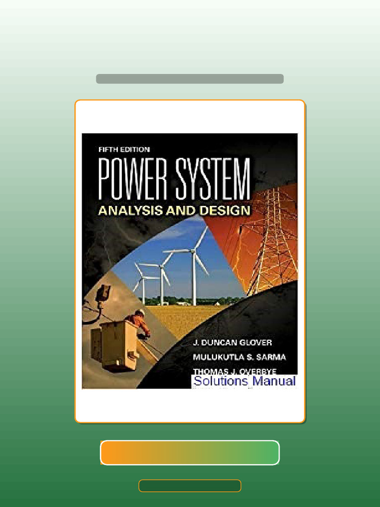 Power System Analysis and Design 5th Edition Glover Instructor Test ...