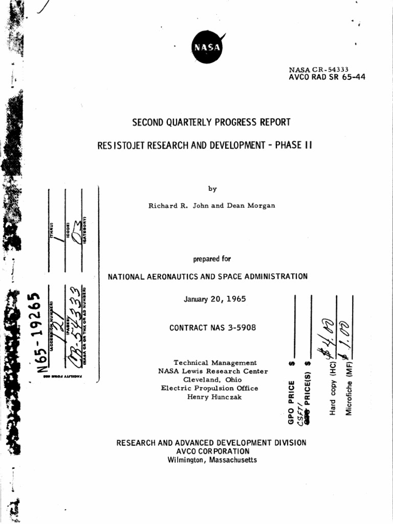 Resistojet Research and Development Phase II 19650009664 | PDF | Rocket ...