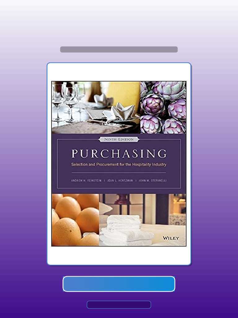 Purchasing Selection Procurement For The Hospitality Industry 9th ...