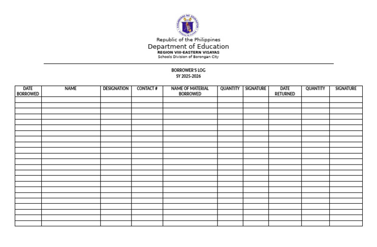 Borrower's Log | PDF