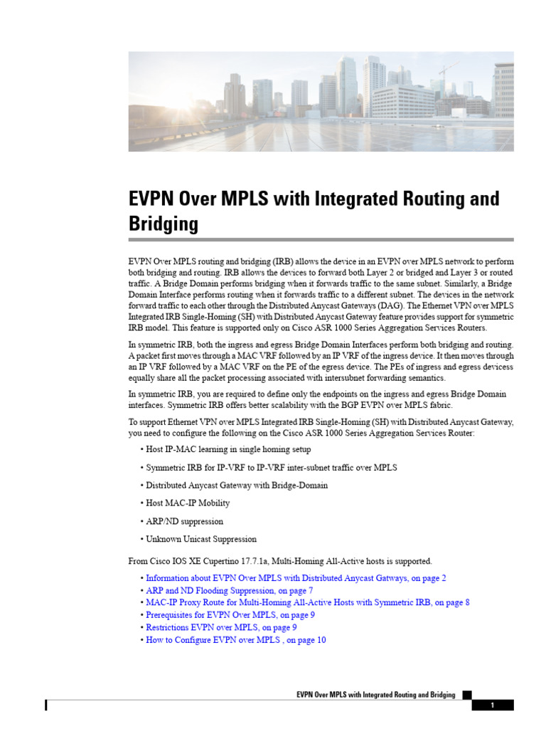 EVPN MPLS Integrated Routing & Bridging | PDF | Ip Address | Networking