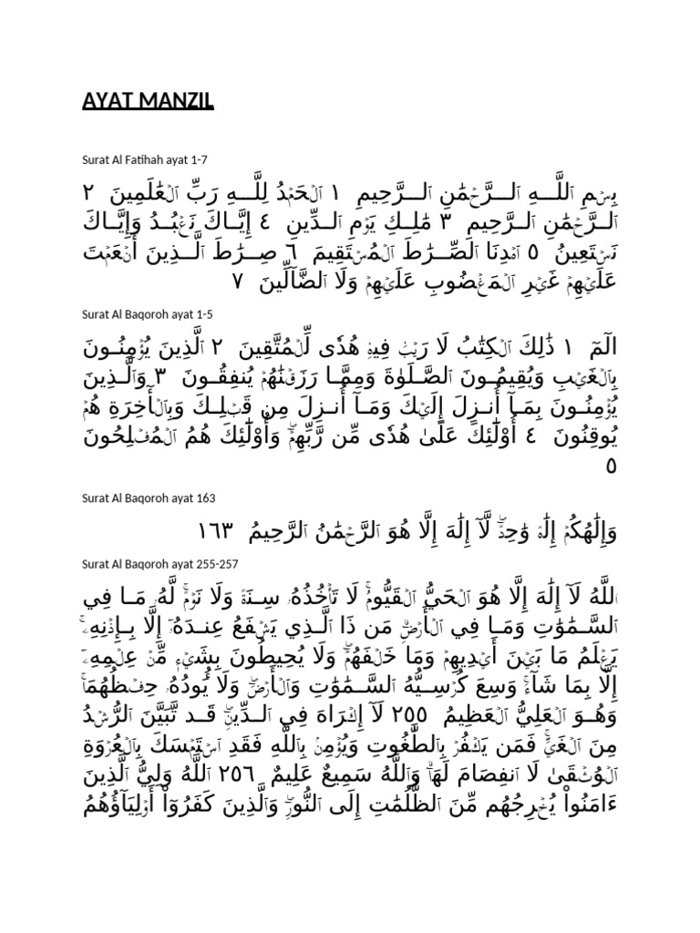 Ayat Manzil | PDF