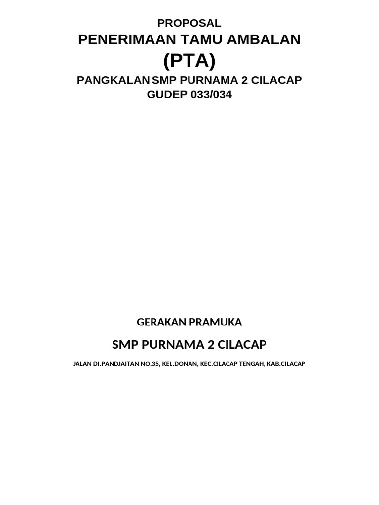 Proposal PTA Gerakan Pramuka SMP Purnama | PDF