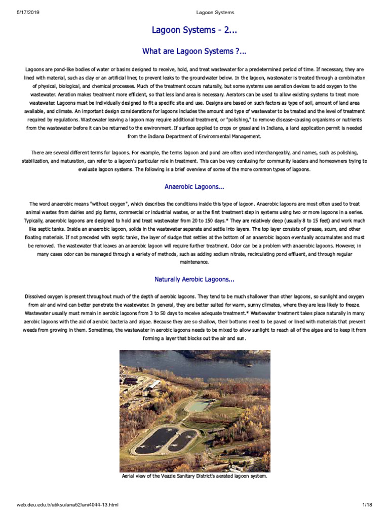 Overview of Lagoon Systems | PDF | Sewage Treatment | Storm Drain