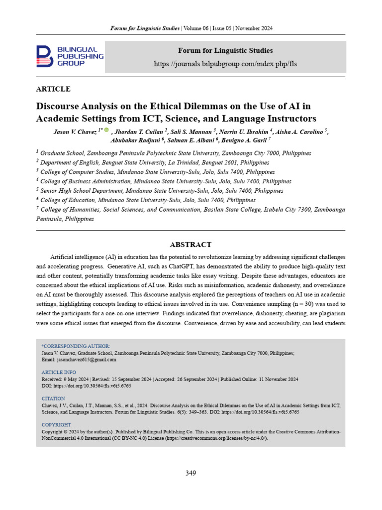 Discourse Analysis On The Ethical Dilemmas On The Use of AI in | PDF | Artificial Intelligence ...