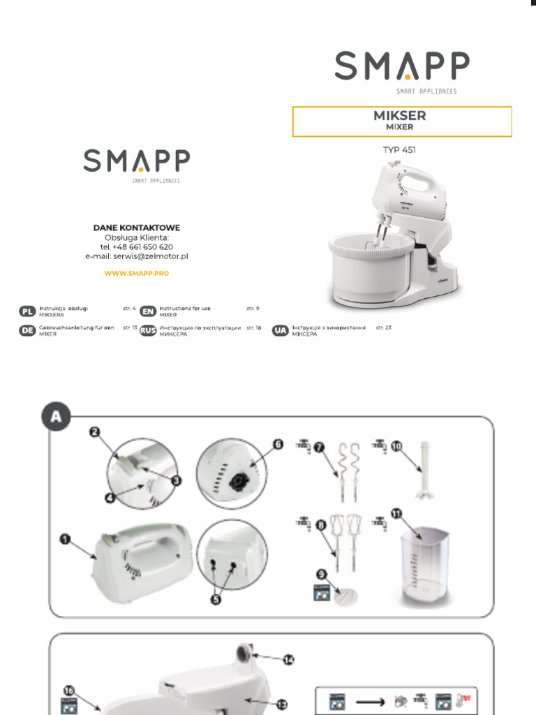 Instrukcja Miksera SMAPP | PDF