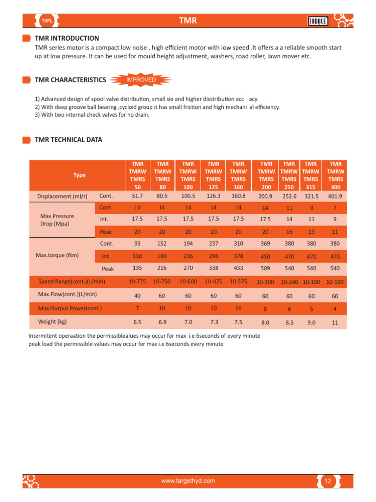 TMR Series Motor Overview | PDF | Mechanical Engineering | Plumbing