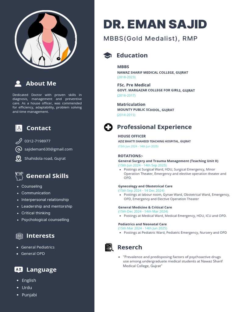 Dr. Eman Sajid CV - 20250617 - 212546 - 0000 | PDF | Cardiopulmonary Resuscitation | Medical School