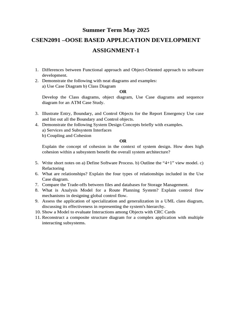 Assignment-1 Oose | PDF