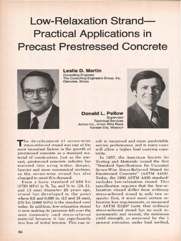 Low-Relaxation Strand - Practical Applications in Precast Prestressed ...