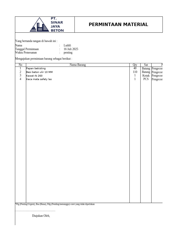 Permintaan Barang | PDF
