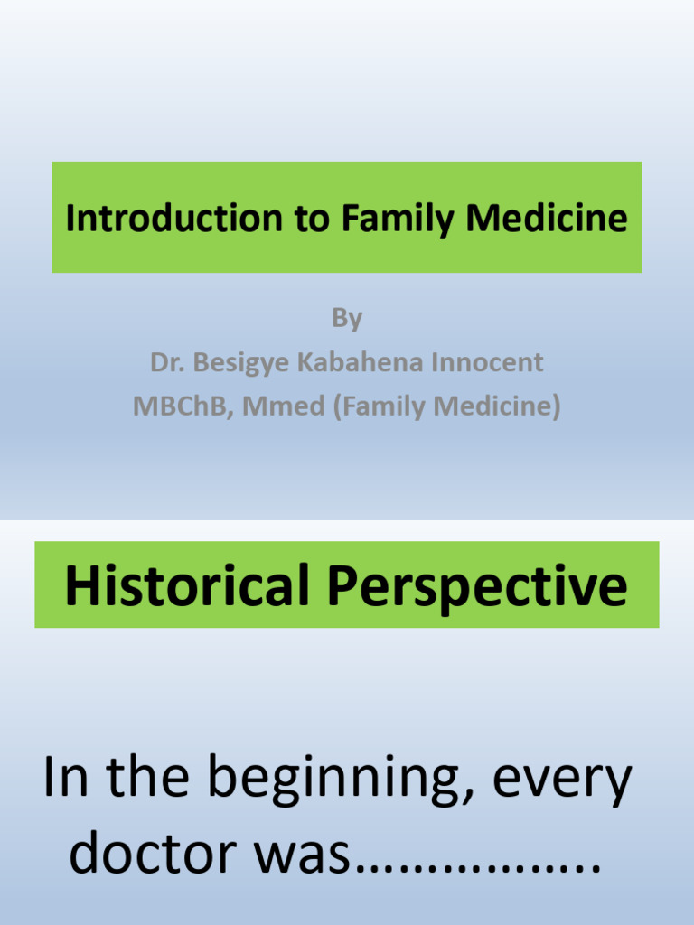 Introduction To Family Medicine - Updated2 | PDF | Family Medicine ...