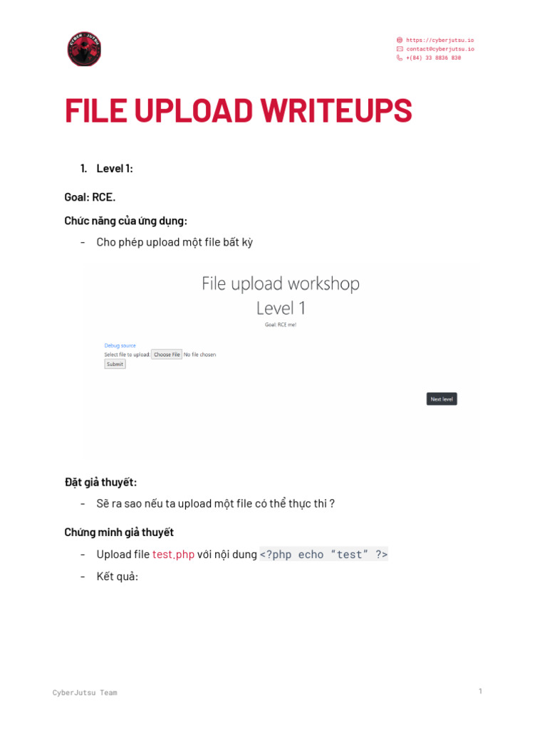Writeups File Upload 1-6 | PDF