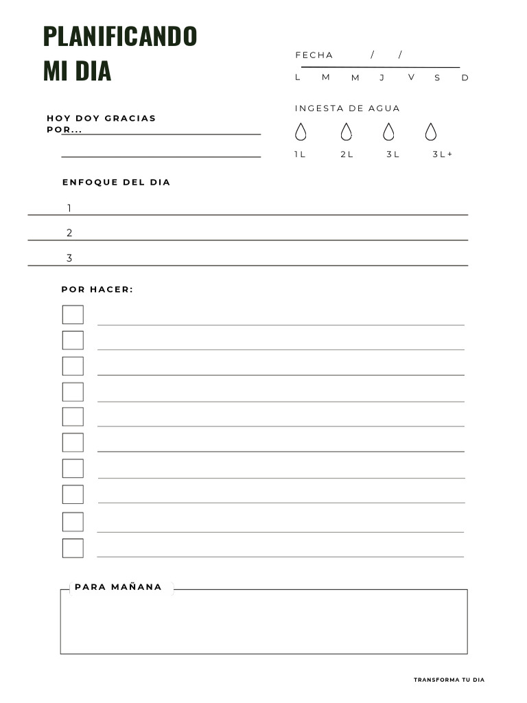 Planner Del Dia | PDF