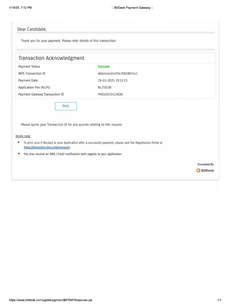 Sbi Po Form Print | PDF