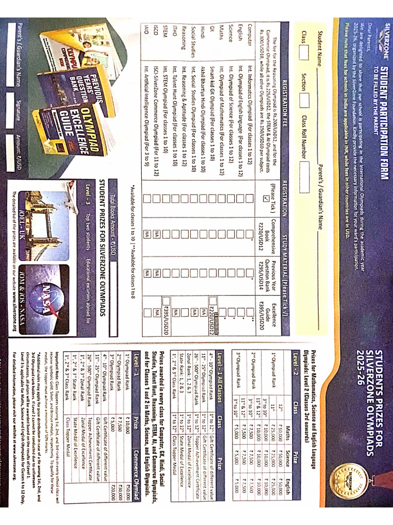 Silverzone Olympiad Consent Form | PDF