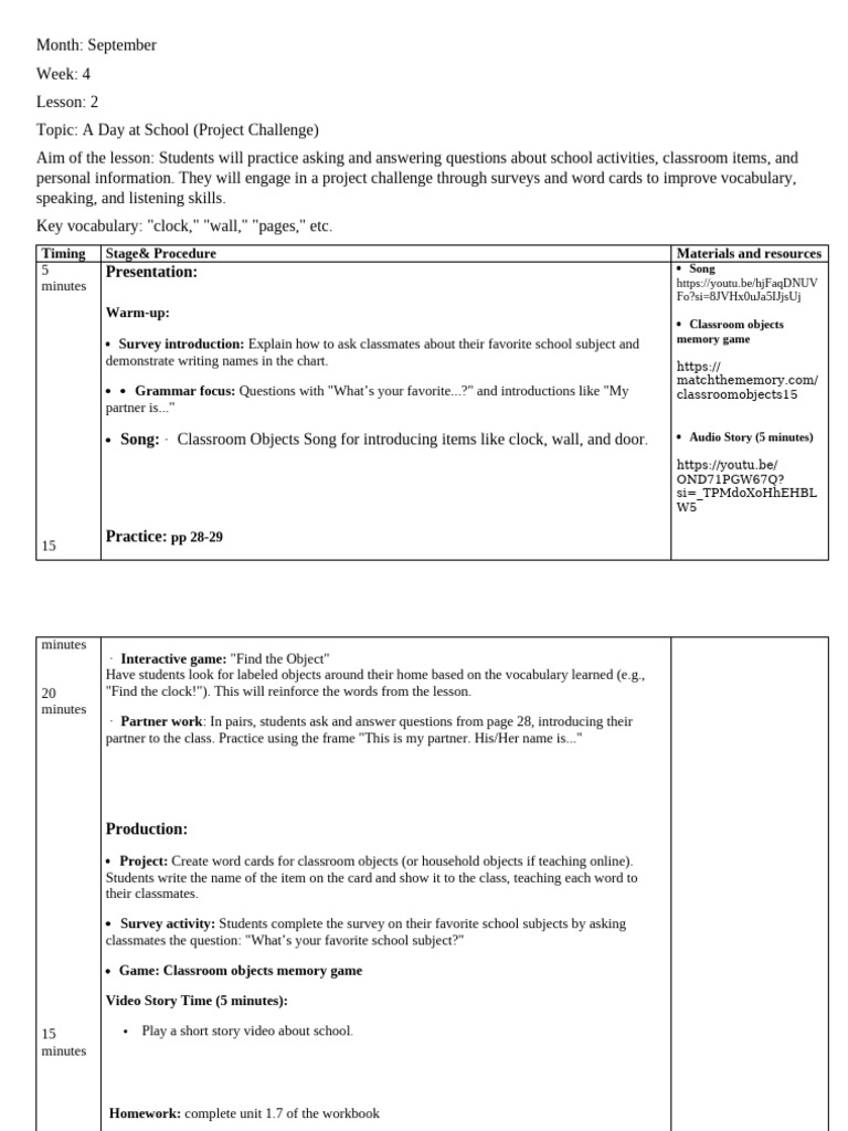 ESL Continuers - Week 4 - Lesson 2 | PDF | Linguistics | Behavior Modification