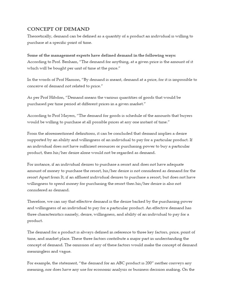 3 Concept of Demand | PDF