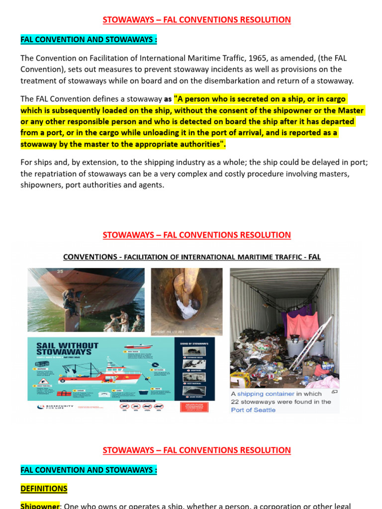 FAL Convention Guidelines on Stowaways | PDF | Justice | Crime & Violence