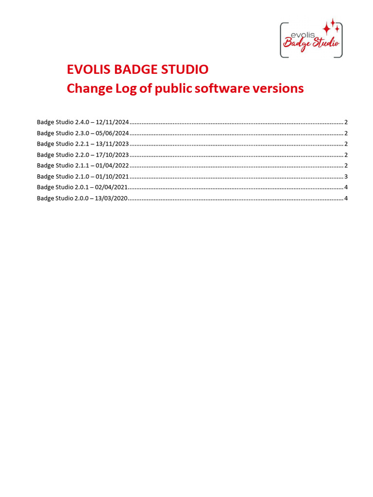 Evolis Badge Studio Change Log | PDF | Microsoft Excel | Databases