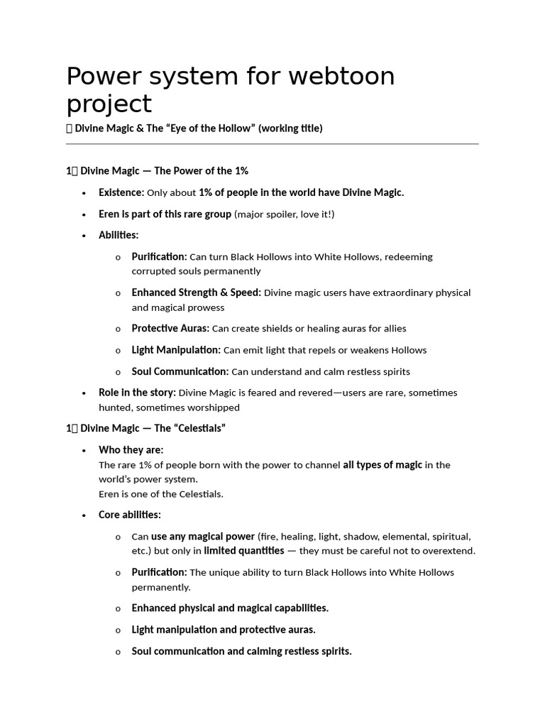 Power System For Webtoon Project 7 | PDF