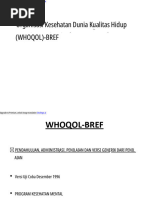 Kuesioner WHOQOL-BREF Bahasa Indonesia | PDF