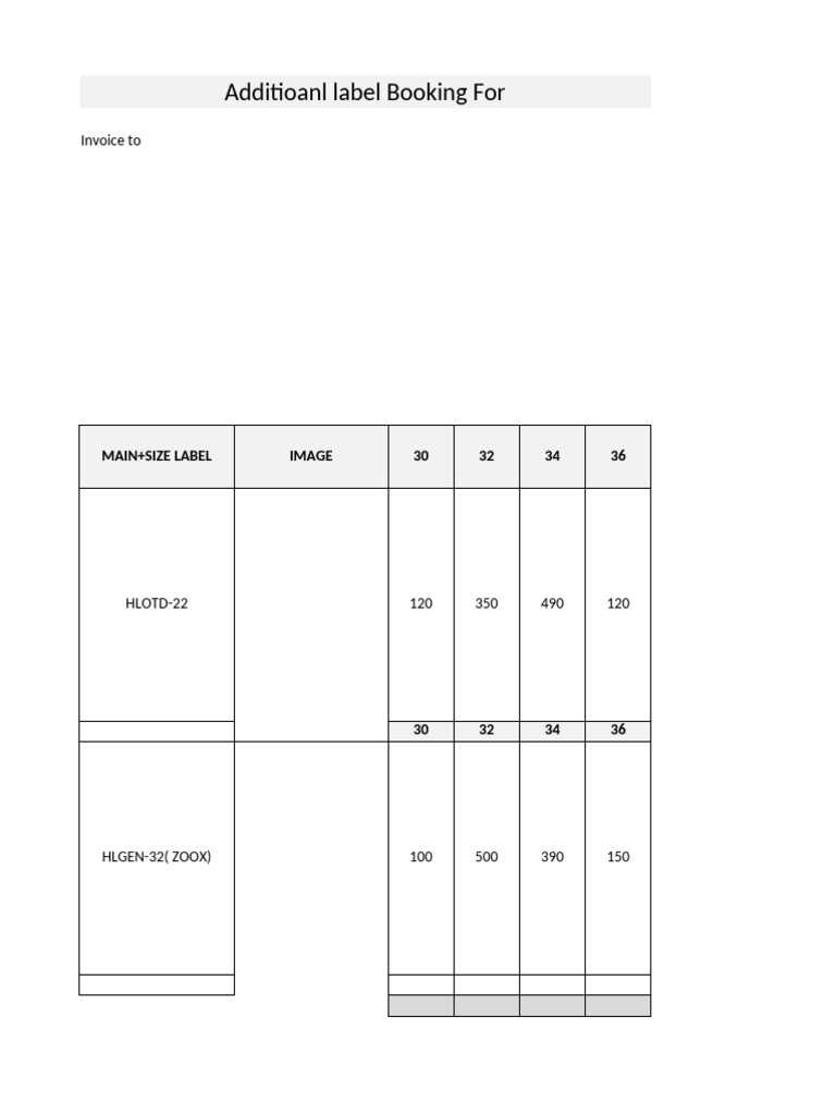 Additional Labels Booking-1 | PDF