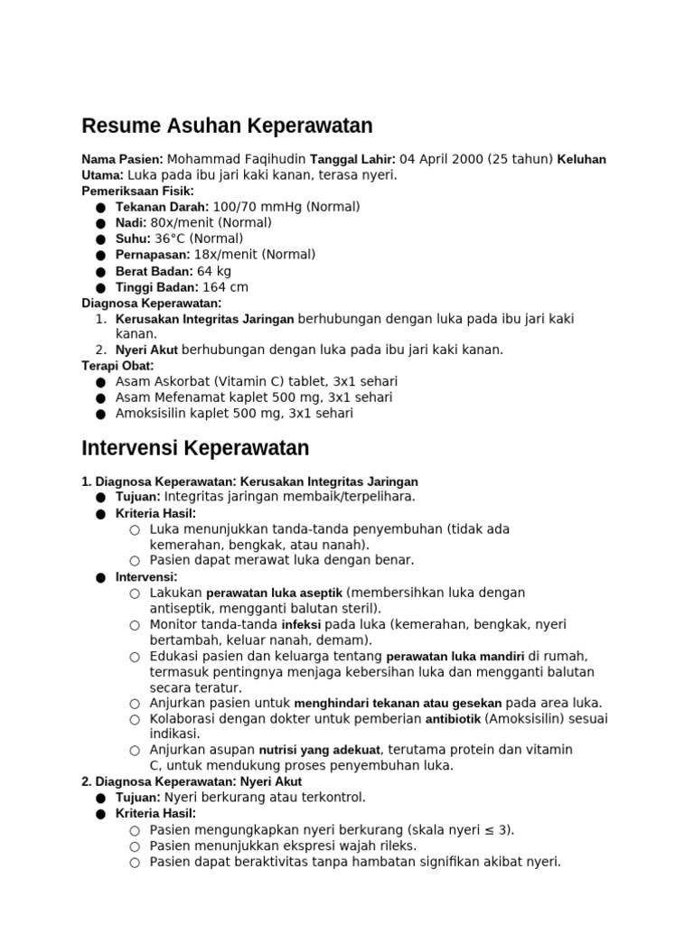 Resume Keperawatan Fairuz Shinta. | PDF