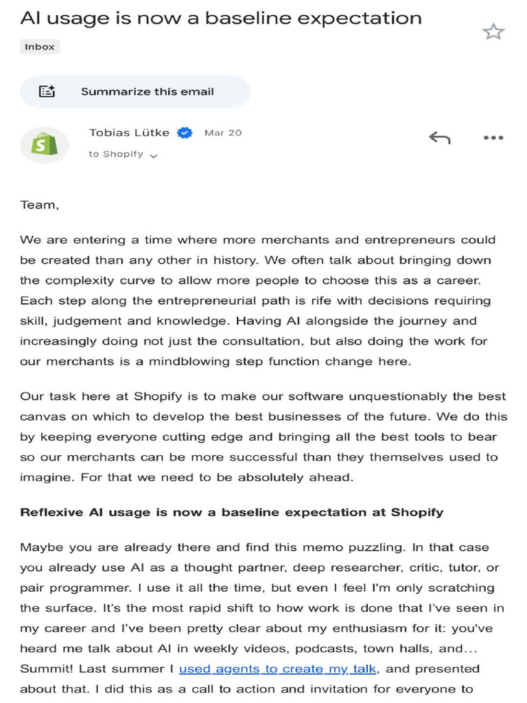 Shopify CEO AI Memo | PDF