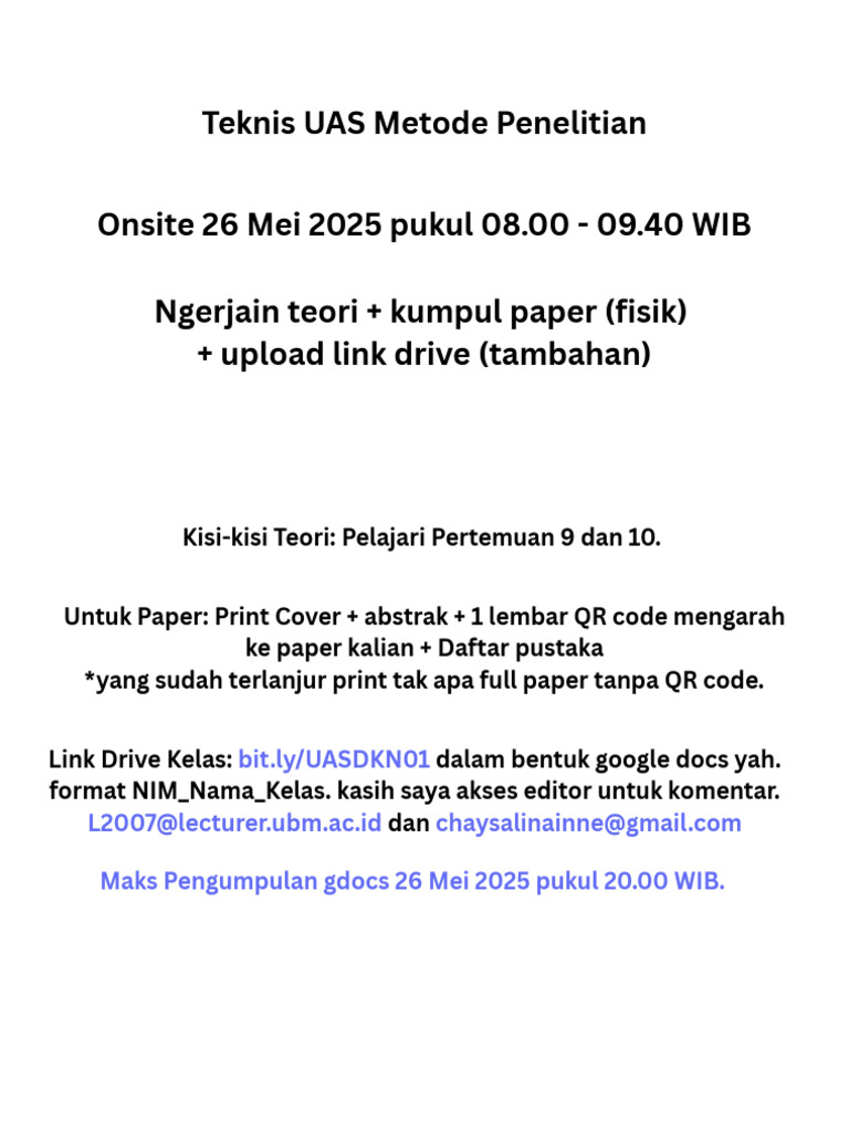 Teknis UAS Metode Penelitian | PDF